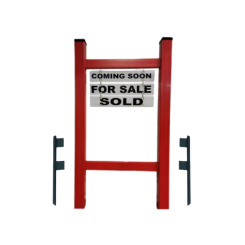 Double Post 2-Piece Real Estate Yard Sign (Riders Included) - Red ...